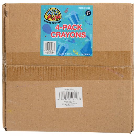 4 Pack Crayons Kids Stationery (Box Of 72 Packs)