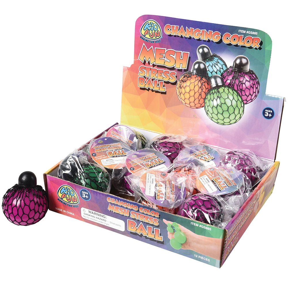 Color Changing Mesh Stress Ball Toy (1 Dozen) - Price: $14.58