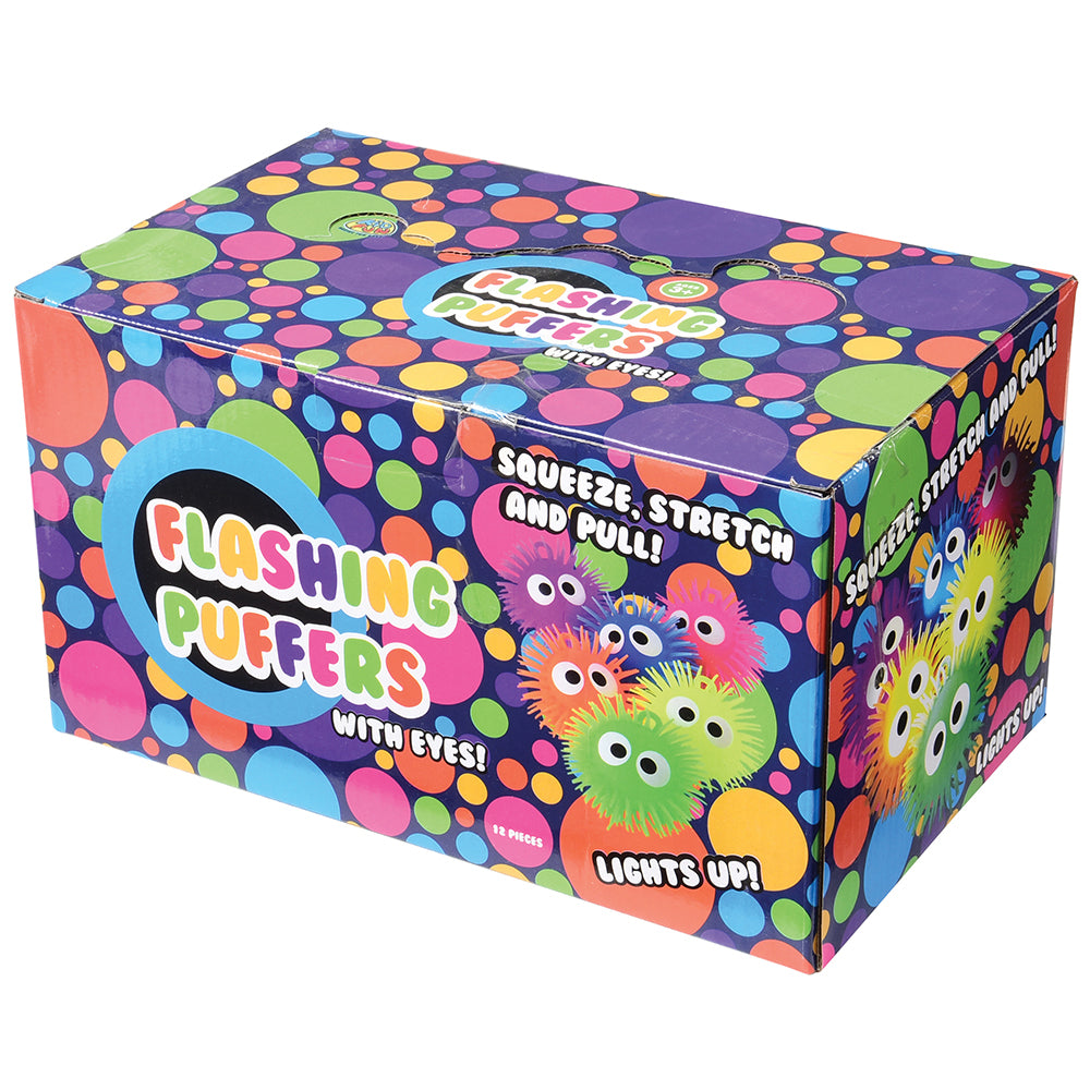 Flashing Puffer with Eyes Toys (One dozen) - Price: $21.87