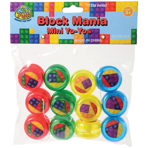 Block Mania Mini Yo-Yos Toy (pack of 12) block-mania-themeparty ...