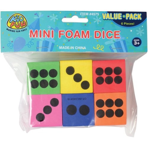 Mini Foam Dice Educational Toy (Pack of 6) - Price: $1.22