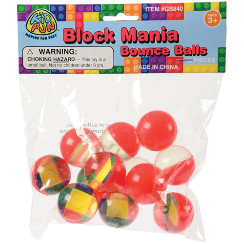 Block Mania Bounce Balls 32Mm Toy (pack of 12) - Price: $1.76