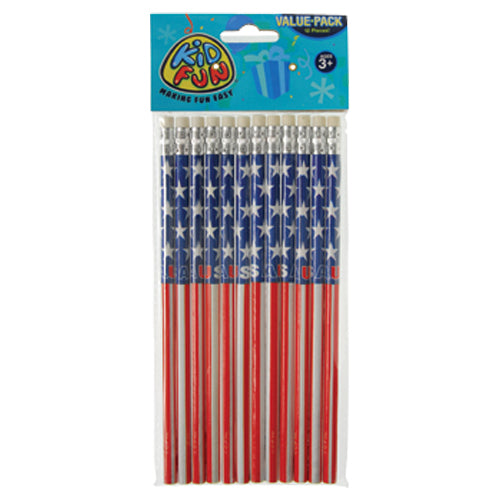 4th Of July Patriotic Pencils Party Supplies (One Dozen) - Price: $2.10